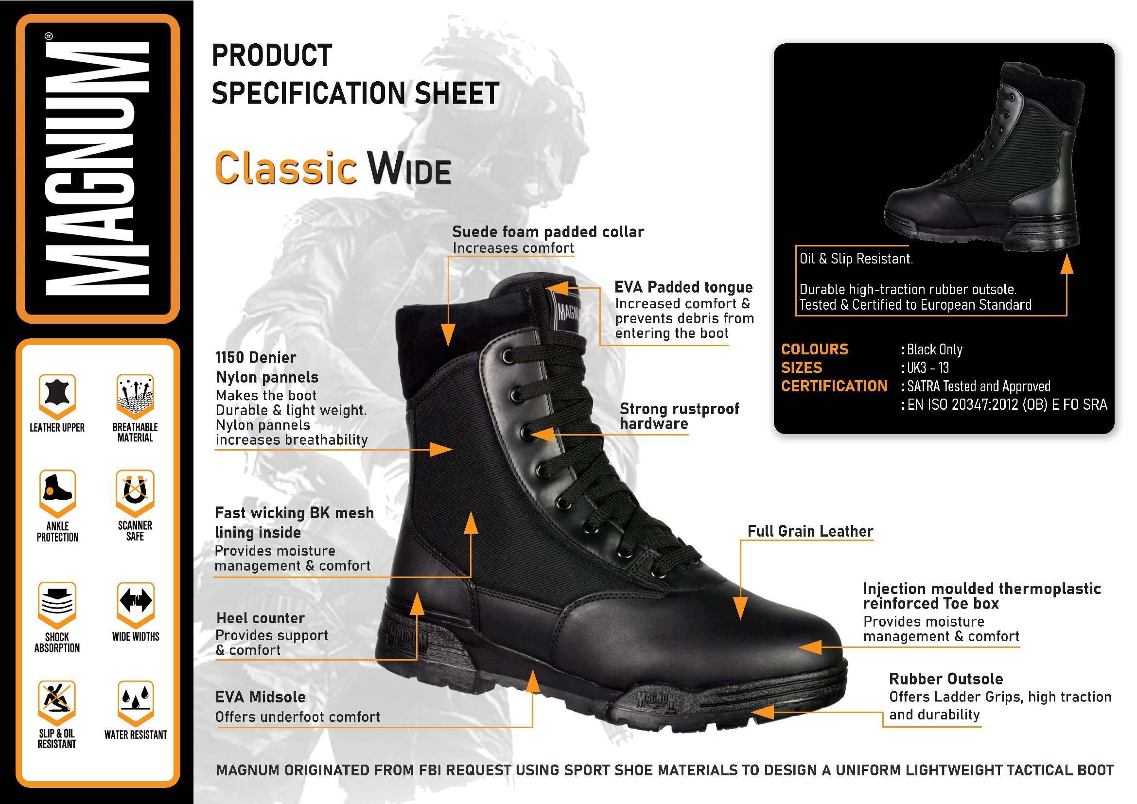 MAGNUM CLASSIC WIDE (Black Only) – B35T